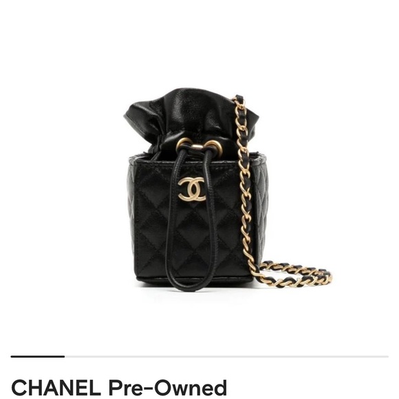 CHANEL | Bags | Chanel 0 Authentic Mini Drawstring Bucket Bag With ...